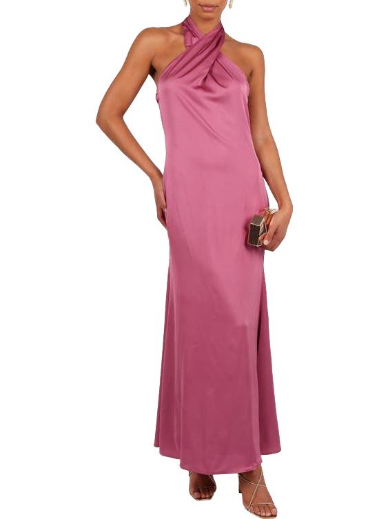 PETAL & PUP Petal & Pup Satin Halter Gown